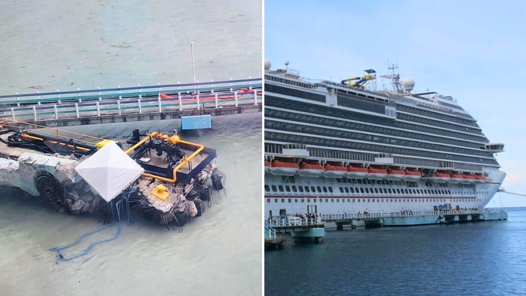 Carnival Ship Hits Pier During High Winds, Remains Overnight