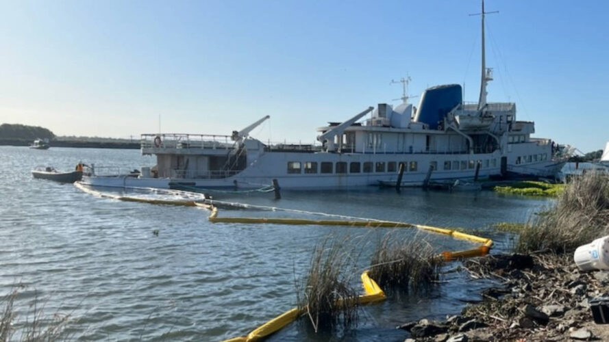 Coast Guard Works to Refloat Sinking Cruise Ship in California