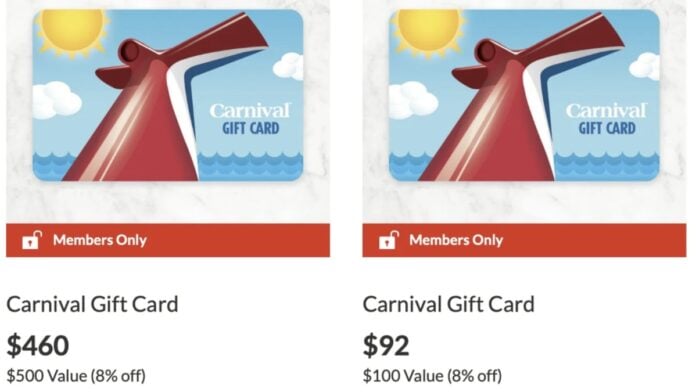 AARP Changes the Discount on Carnival Gift Cards