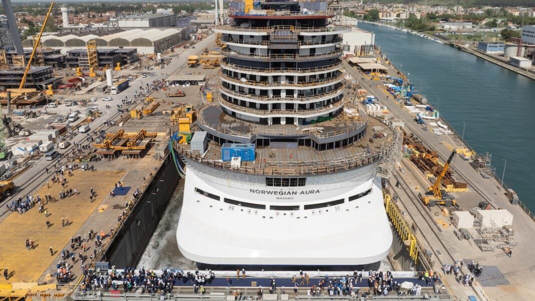Norwegian Aura Hits the Water as NCL's Biggest Ship Ever Floats Out